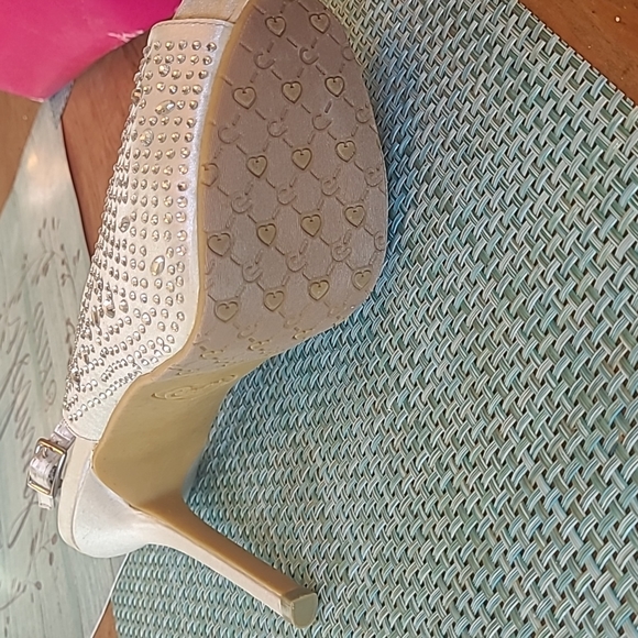 Candie's | Shoes | Candies Silver Satin Diamond Studded Slingback Open ...